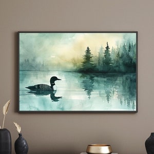 Loon Print Loon Decor Loon Watercolor Painting Loon Wall Art Minnesota ...