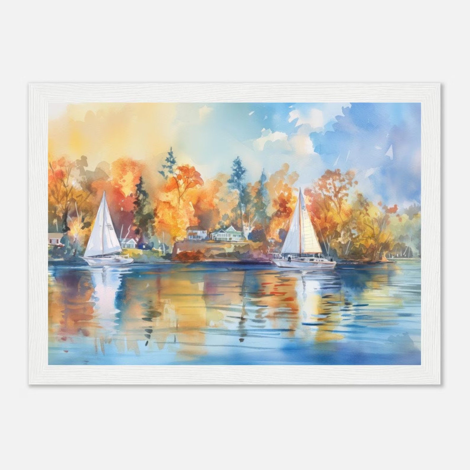 Lake Minnetonka Art Watercolor Print Sailboats Lake Painting Minnesota ...