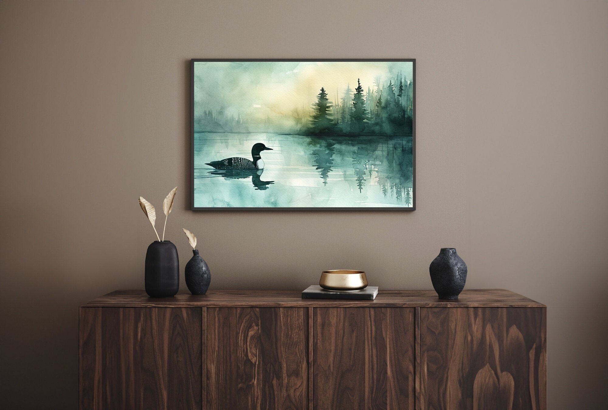 Loon Print Loon Decor Loon Watercolor Painting Loon Wall Art Minnesota ...