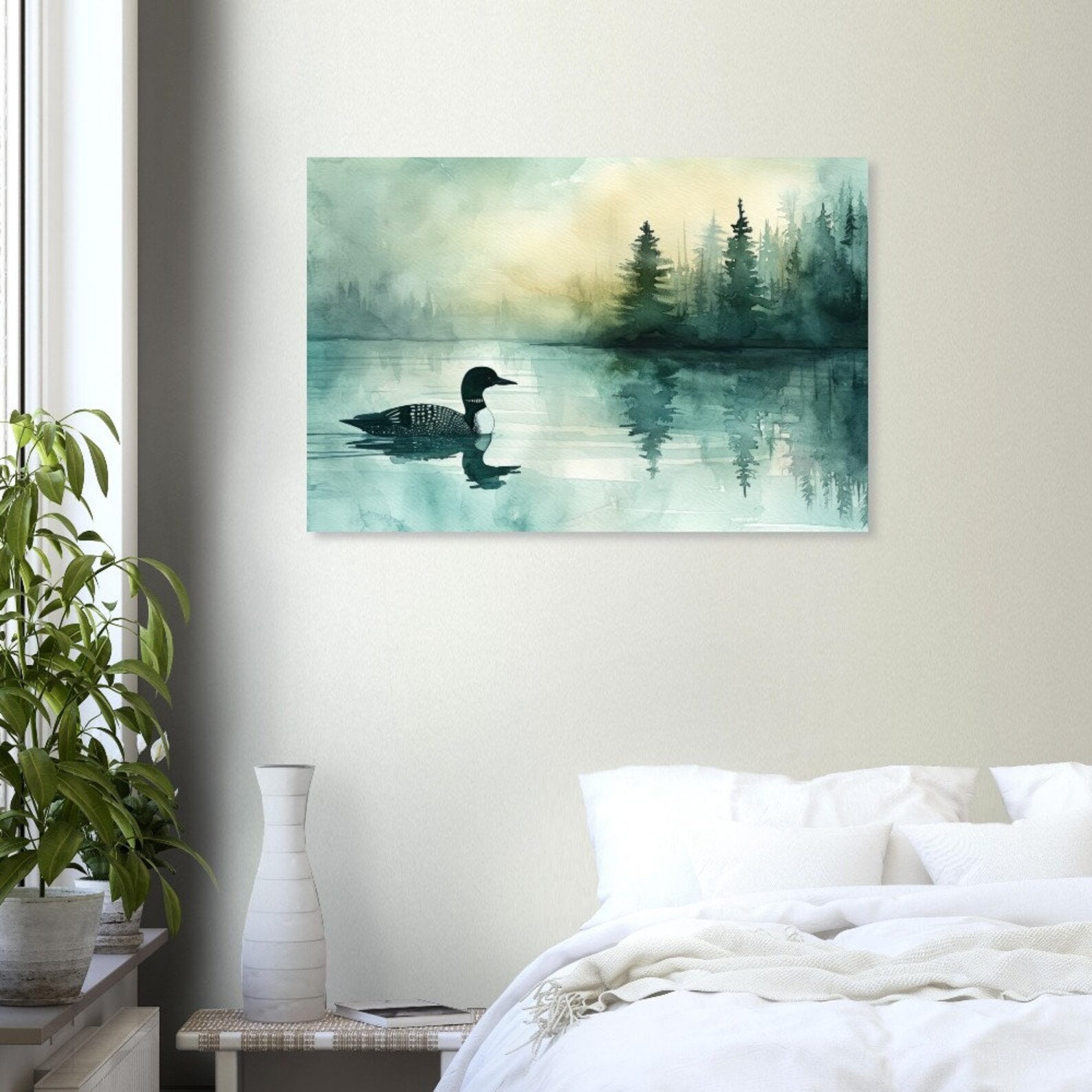 Loon Print Loon Decor Loon Watercolor Painting Loon Wall Art Minnesota ...