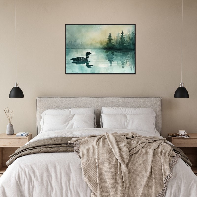 Loon Print Loon Decor Loon Watercolor Painting Loon Wall Art Minnesota ...