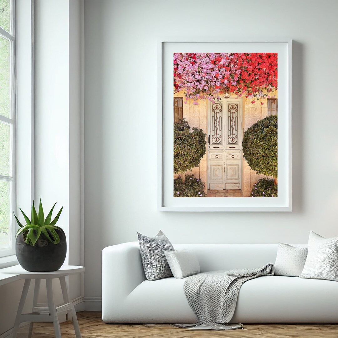 A Old Door With Flowers in Yemin Moshe Neighborhood in Jerusalem - Etsy