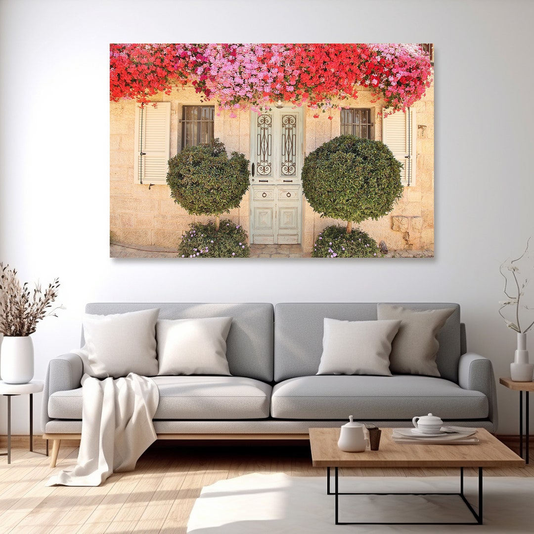 A Door With Flowers in Yemin Moshe Neighborhood in Jerusalem - Etsy