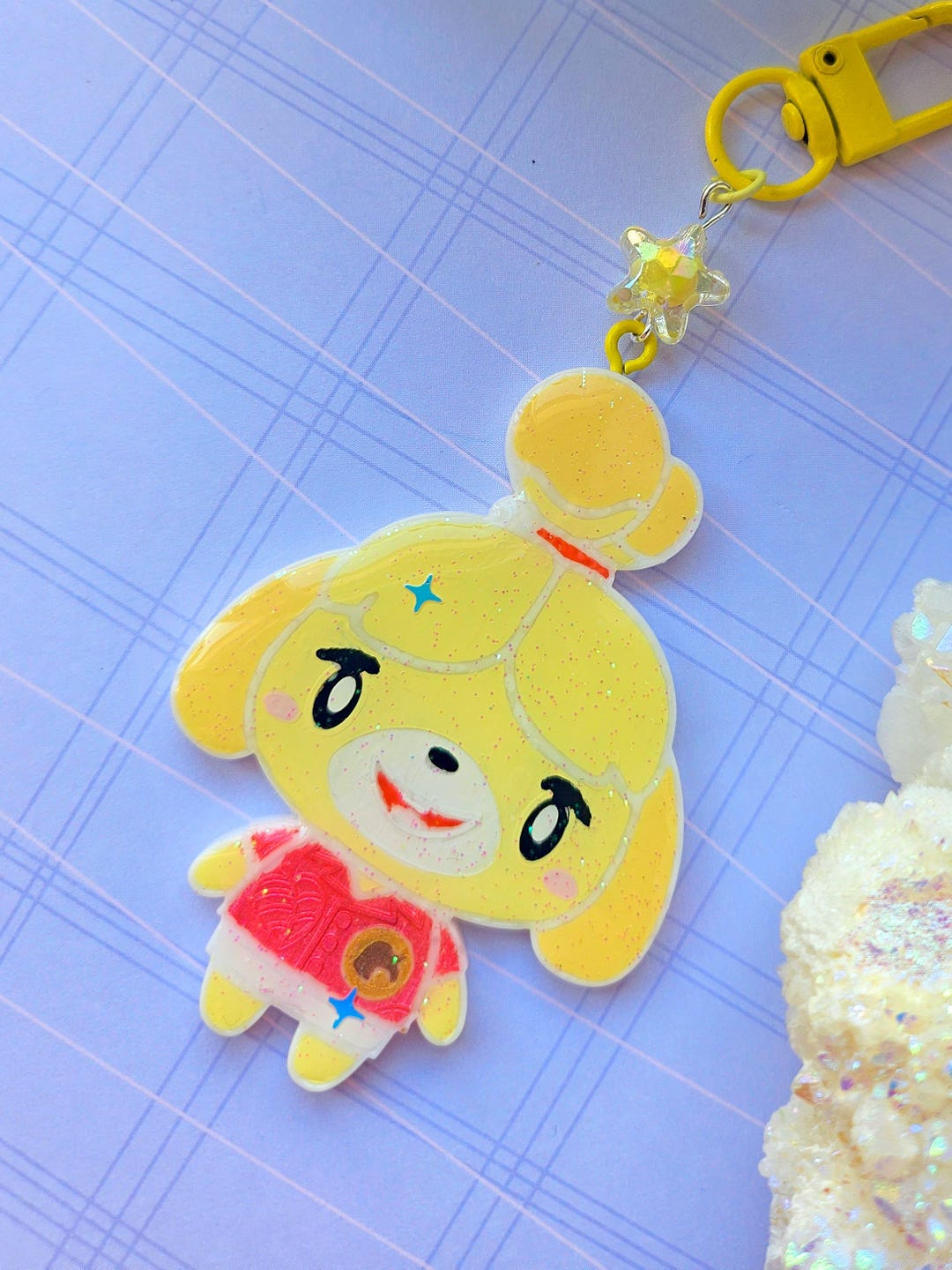 Animal Crossing Isabelle Resin Kawaii Accessory Cute Game Anime Glitter ...