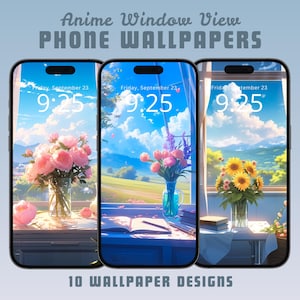 IPhone Android Phone Background Anime Window View Wallpaper Landscapes ...