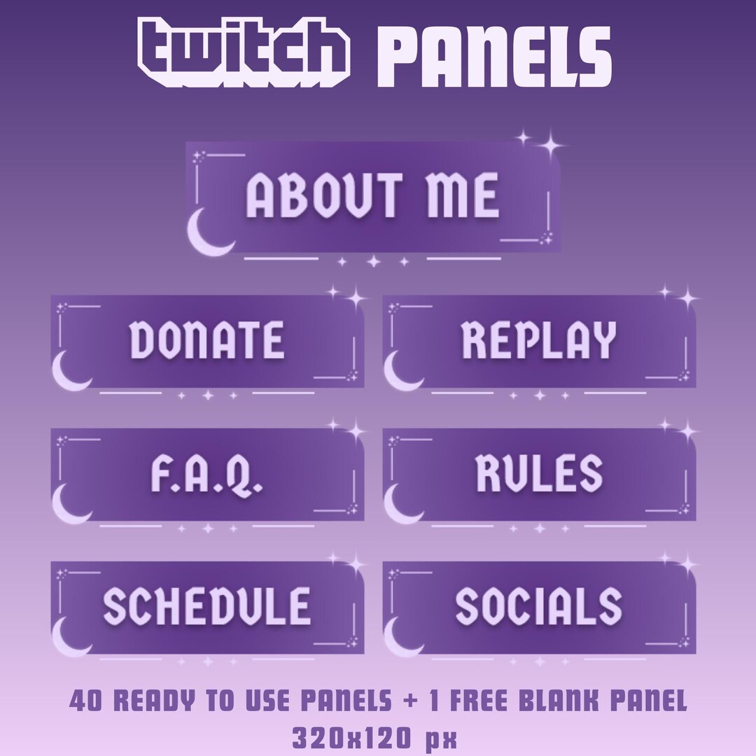 Twitch Panels Purple Night Twitch Stream Panels Cute Twitch Panels ...