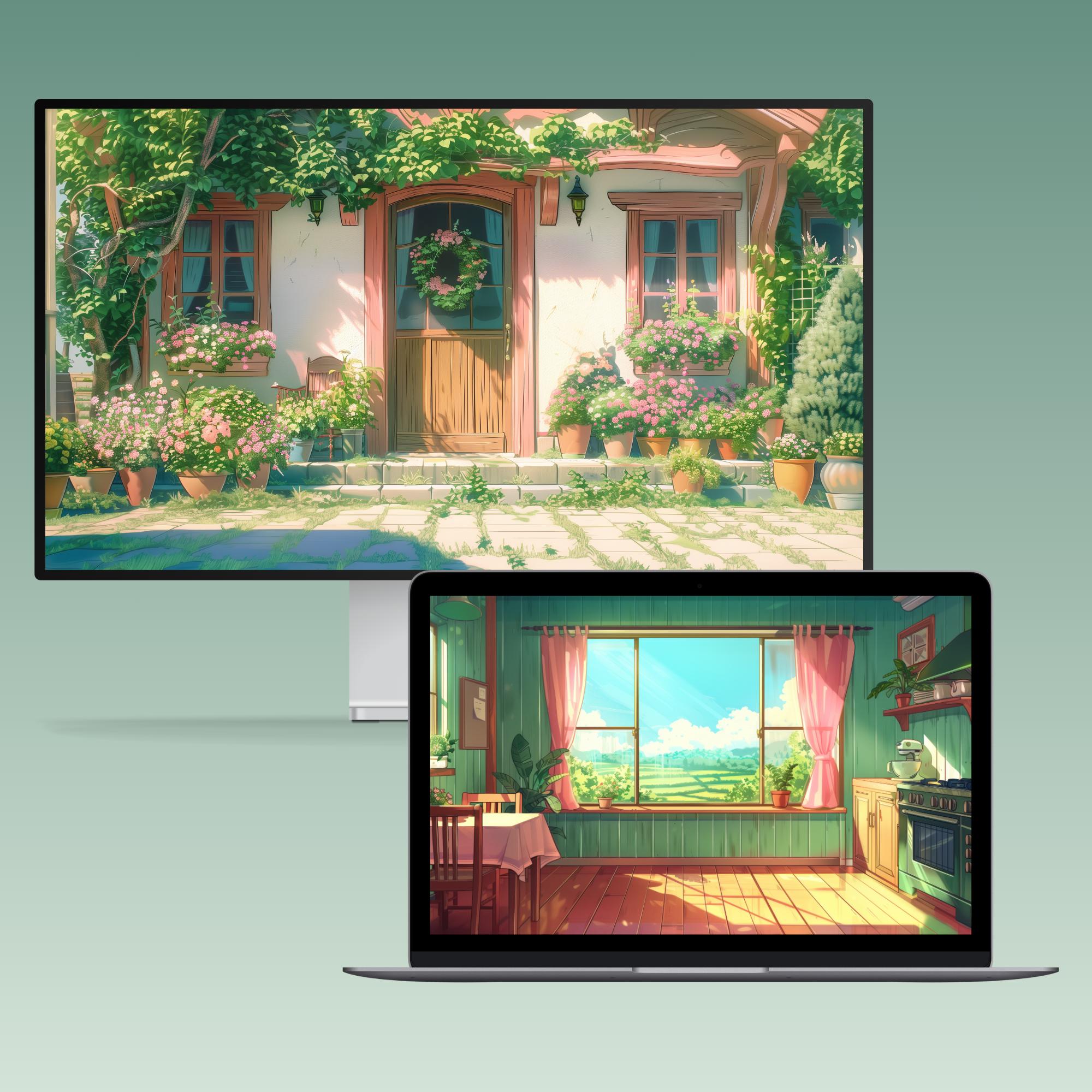 Cottagecore Desktop Wallpaper Laptop Wallpaper MacBook Wallpaper Anime ...