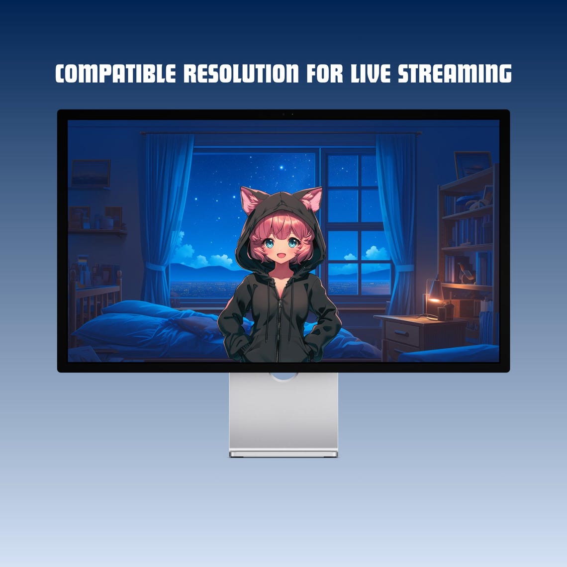 Vtuber Animated Background Starry Sky View Cozy Twitch Overlay Vtuber Background Animated Twitch ...