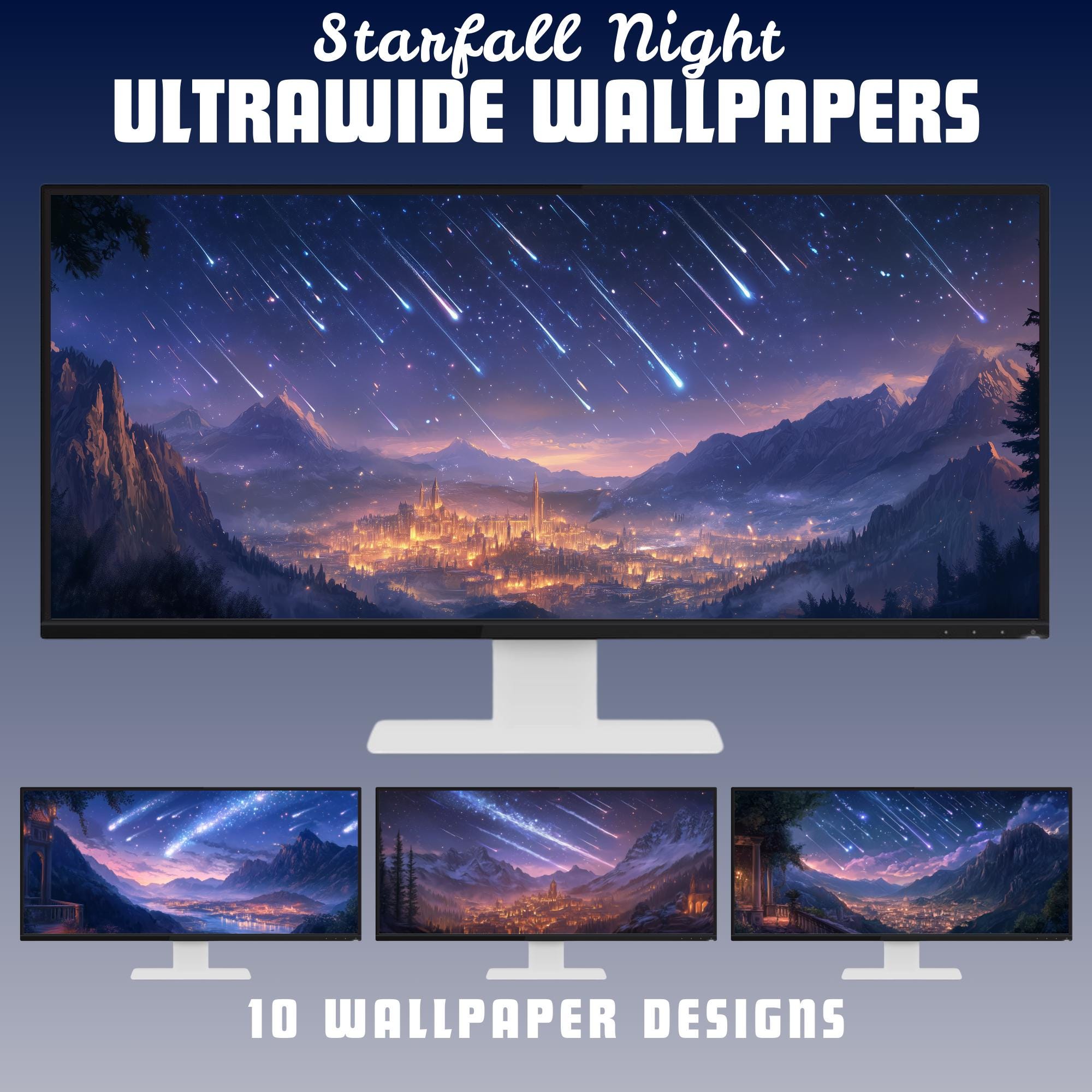 Starfall Velaris Ultrawide Wallpaper City of Starlight Desktop ...