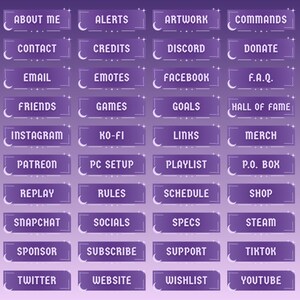 Twitch Panels Purple Night Twitch Stream Panels Cute Twitch Panels ...