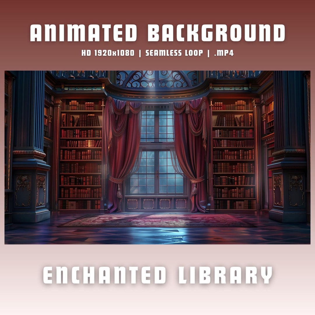 Enchanted Library Vtuber Background Vtuber Animated Background Animated ...