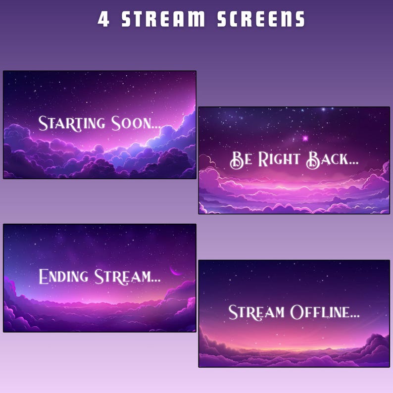 Purple Twitch Stream Package Animated Purple Twitch Overlay Twitch ...