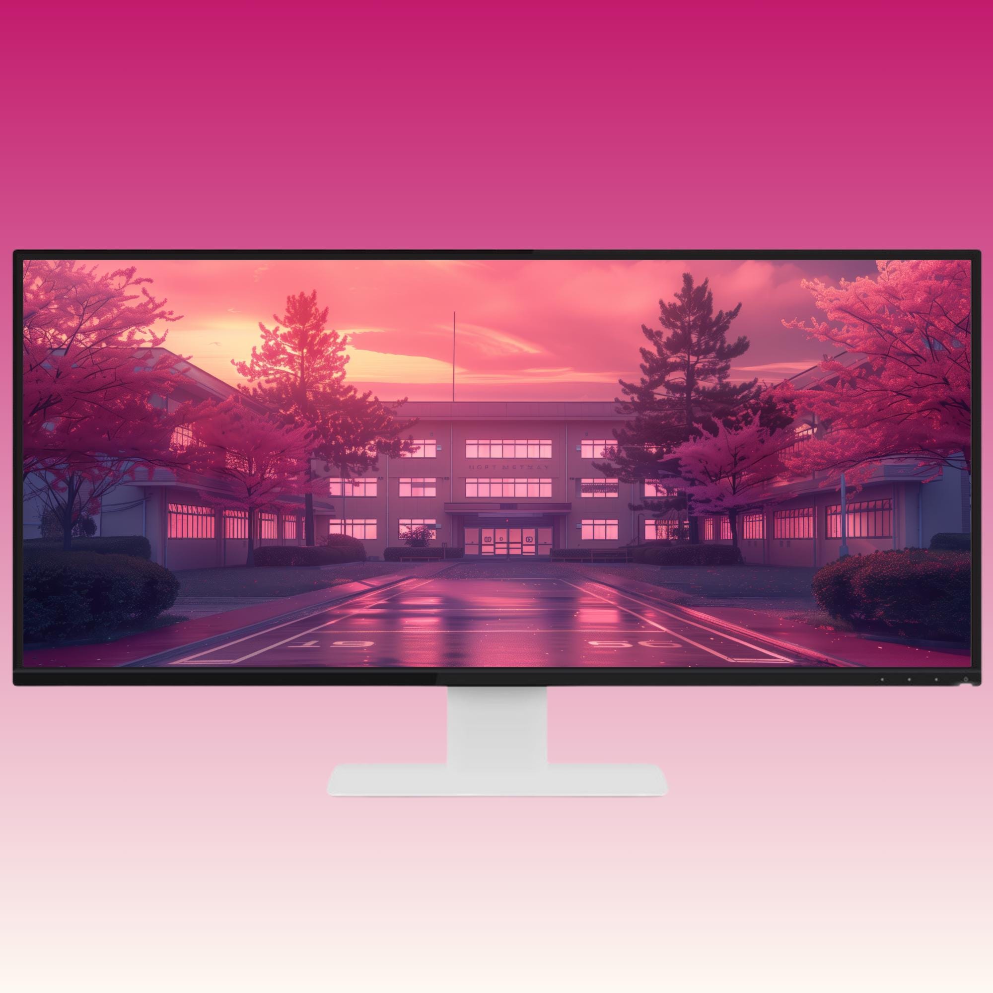 Pink Lofi Ultrawide Wallpaper Lofi Desktop Wallpaper Retro Desktop ...