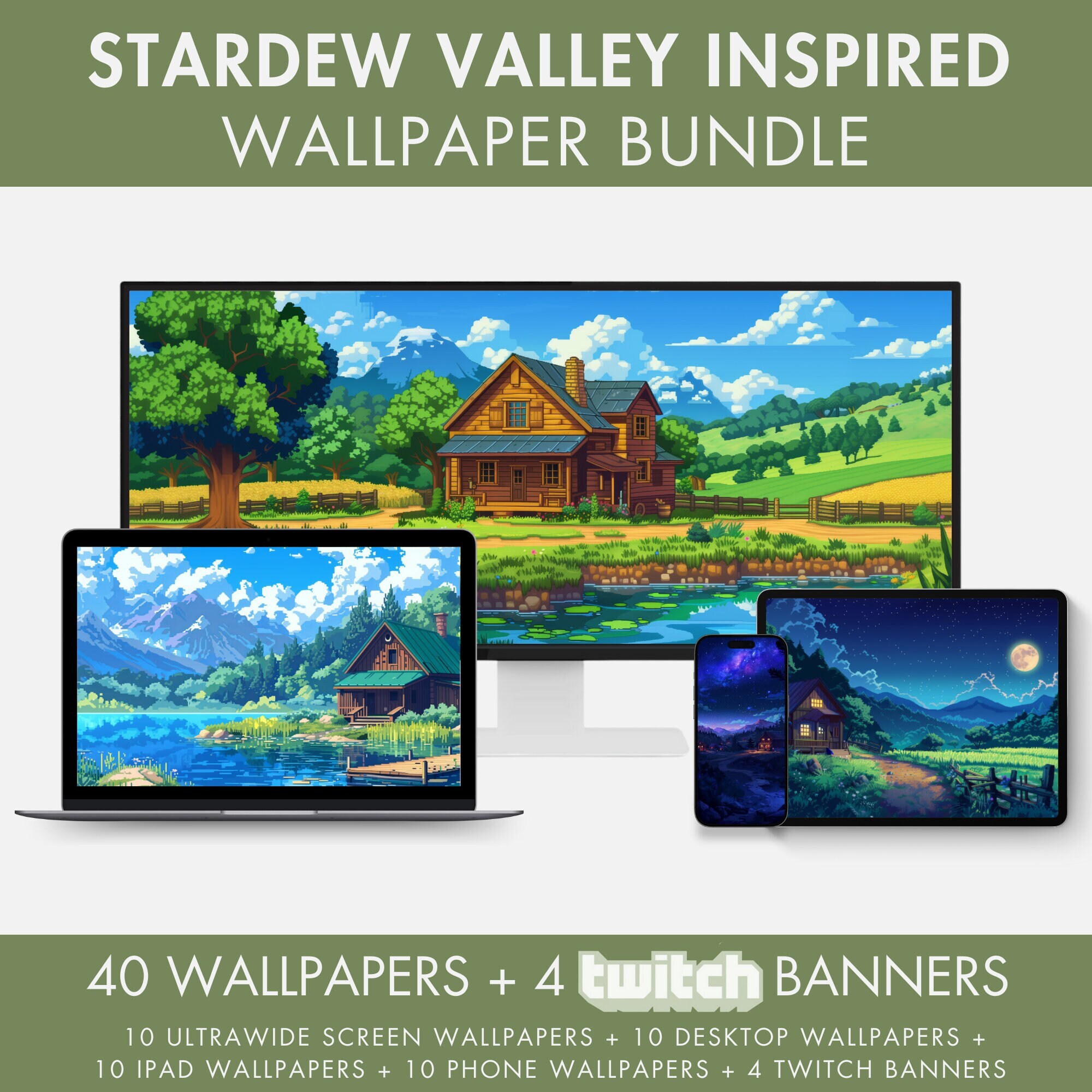 Stardew Valley Inspired Desktop Wallpaper Ultrawide Wallpaper Twitch ...