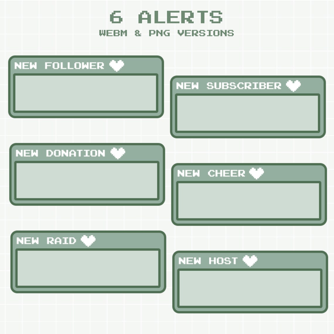 Green Pixel Twitch Overlay Twitch Stream Package Animated Overlay ...