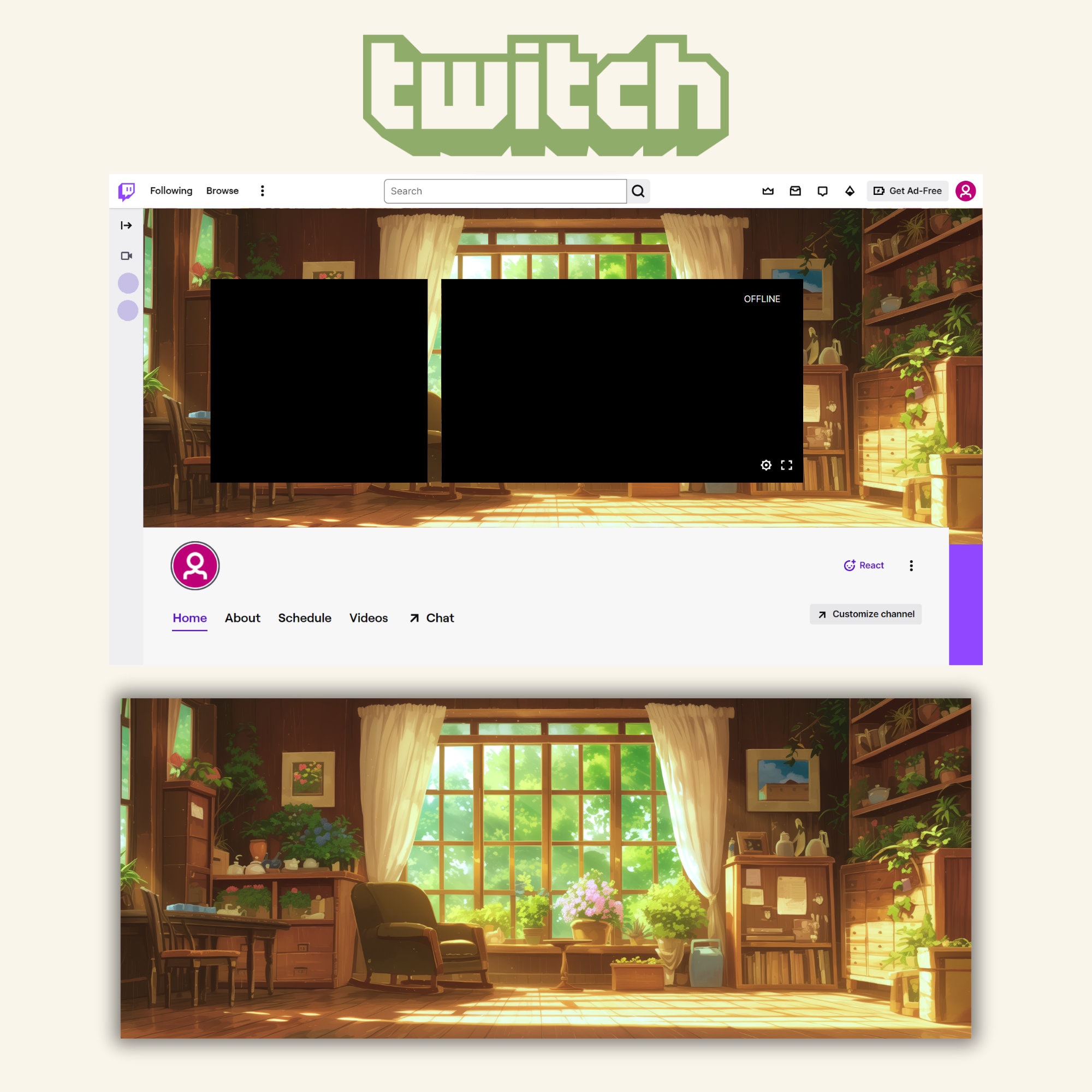 Cottagecore Studio Ghibli Inspired Twitch Banner Cottagecore Wallpaper ...