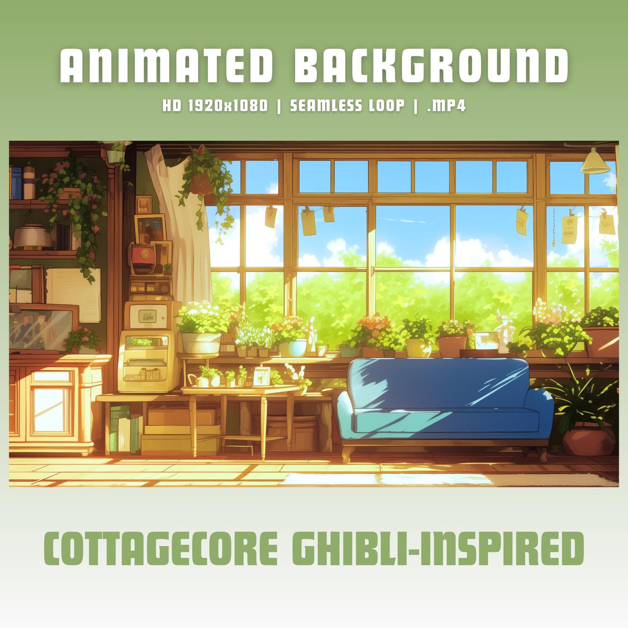 Animated Background Cottagecore Vtuber Background Twitch Overlay Obs ...