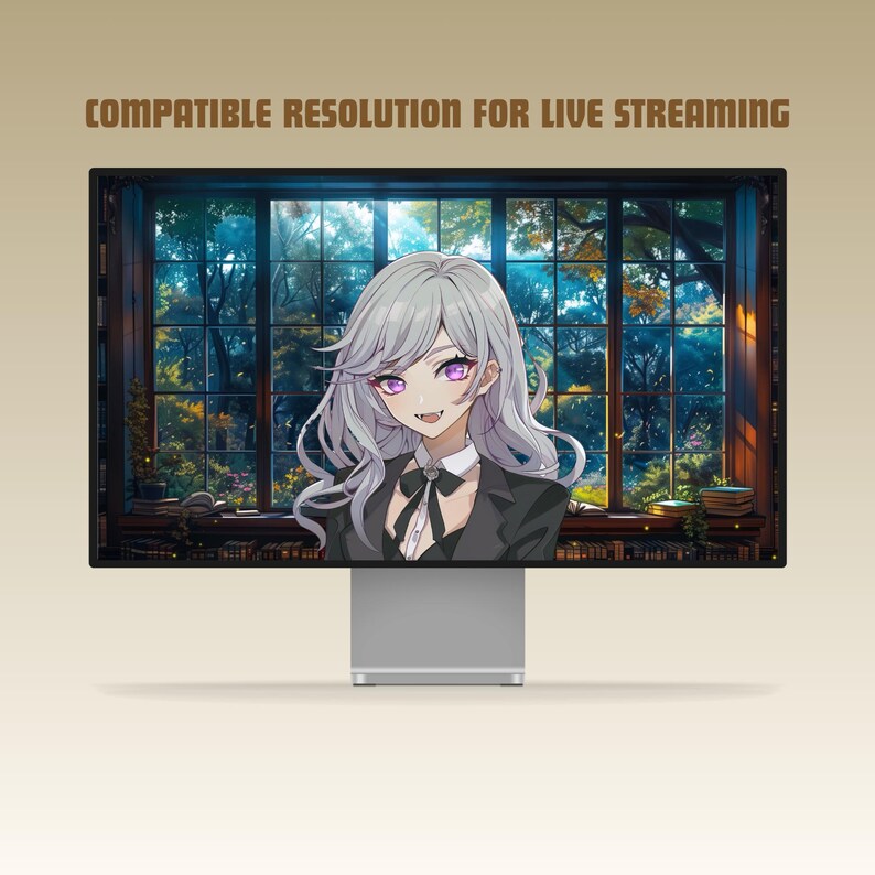 Vtuber Animated Background Dark Academia Library Vtuber Background ...