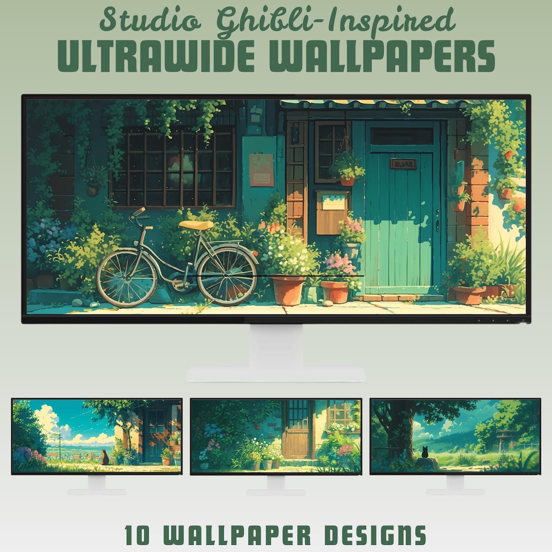 Studio Ghibli Inspired Ultrawide Wallpaper Desktop Wallpaper Desktop ...