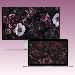 Moody Floral Desktop Wallpaper Laptop Wallpaper MacBook Wallpaper Moody ...