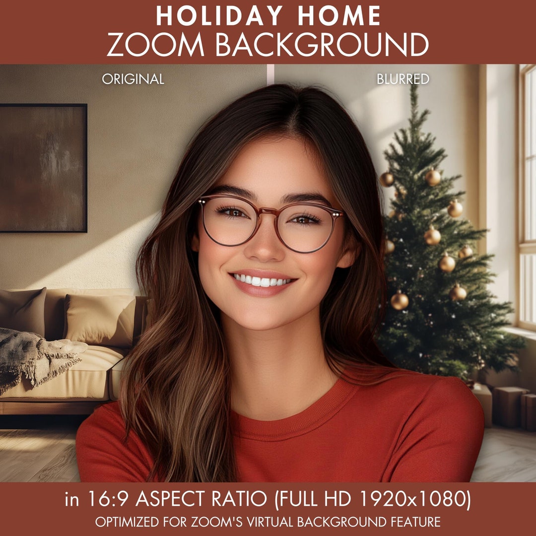 Holiday Home Zoom Background Christmas Virtual Zoom Background Zoom ...