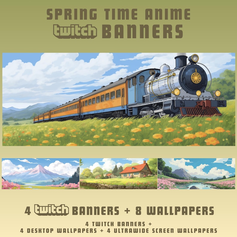 Spring Time Twitch Banners Halloween Twitch Banner Ghibli Ultrawide ...