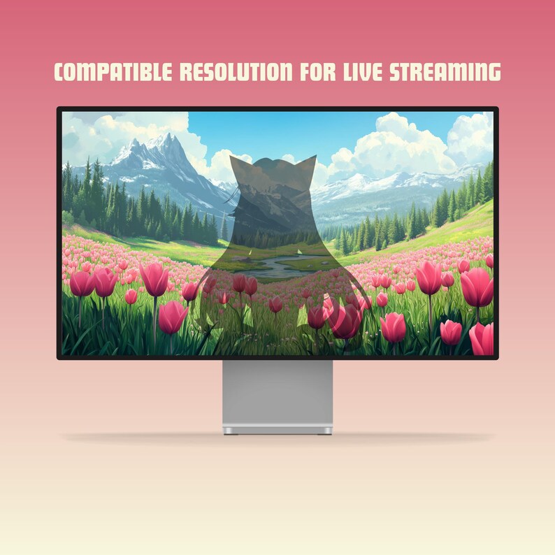 Cute Animated Backgrounds Pastel Meadow Vtuber Background Pink Overlay ...