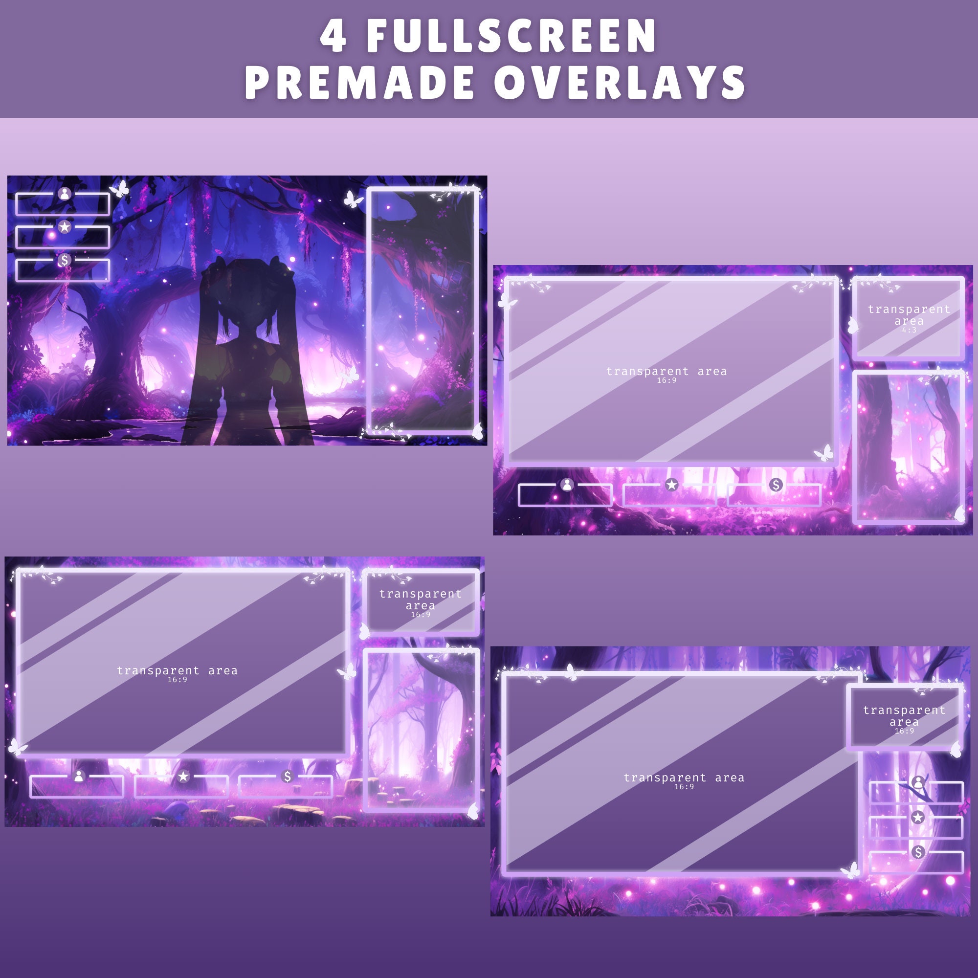 Purple Twitch Stream Package Animated Purple Twitch Overlay Twitch ...
