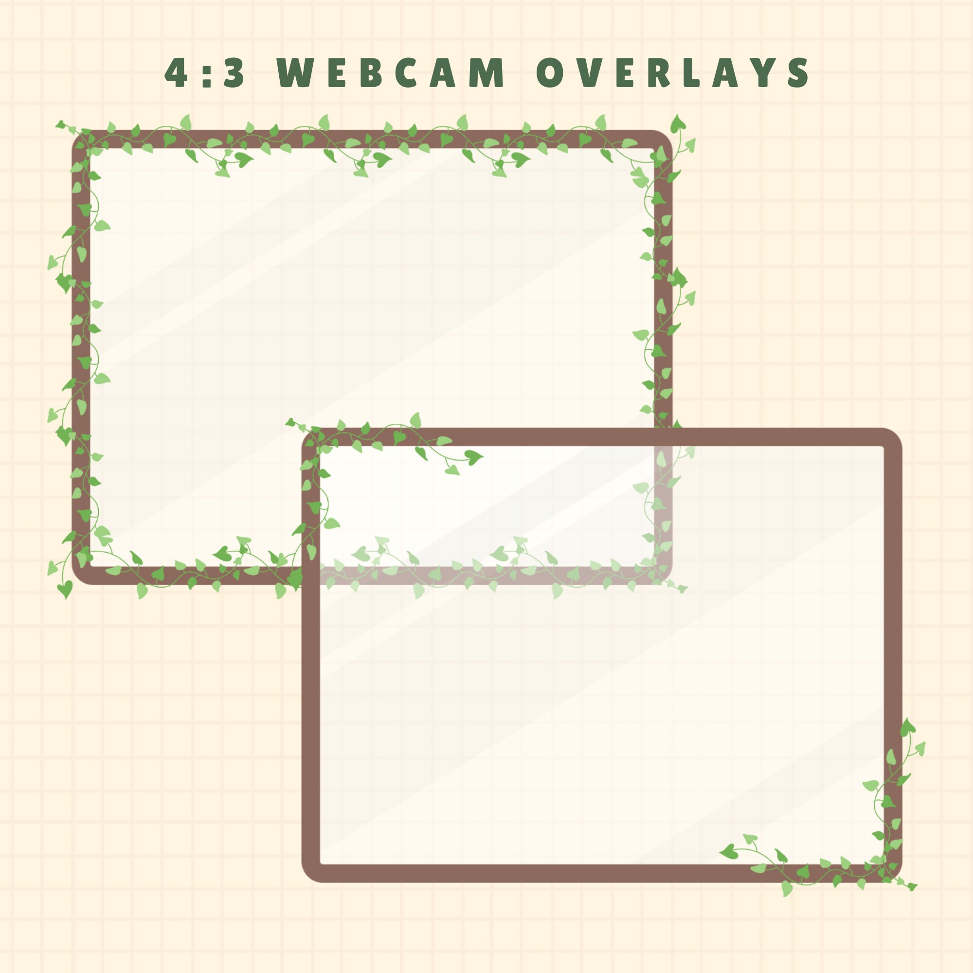 Simple Green Vines Webcam Overlay Simple Webcam Border Twitch Webcam ...