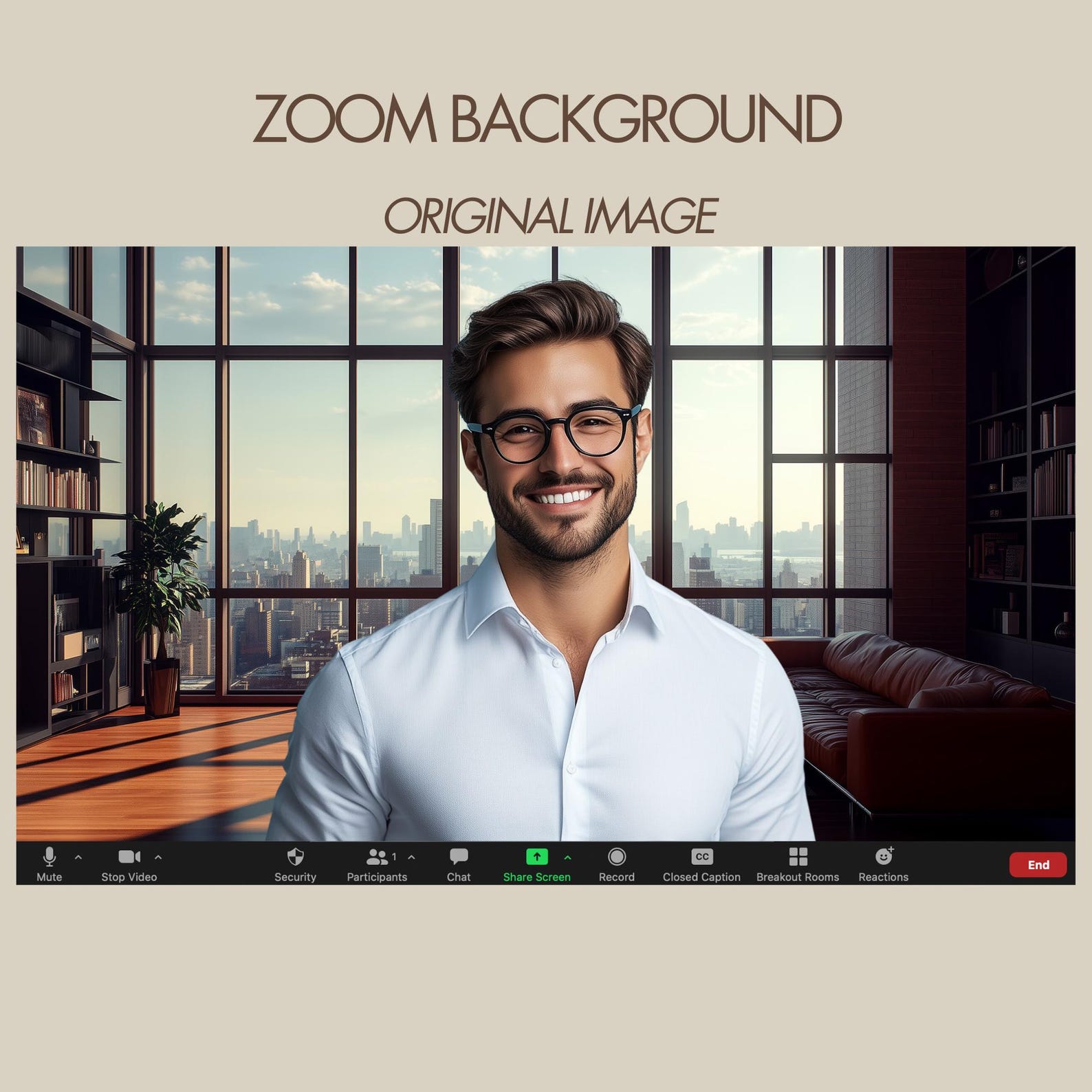 City View Zoom Background Modern Apartment Virtual Zoom Background Zoom ...