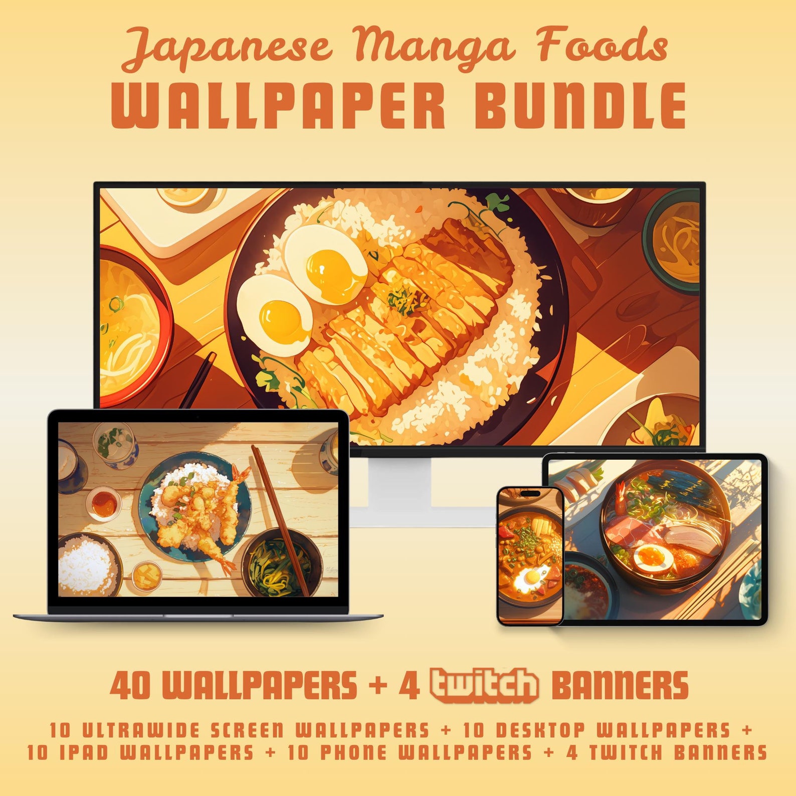 Anime Manga Foods Wallpaper Bundle Desktop Wallpaper MacBook Wallpaper ...