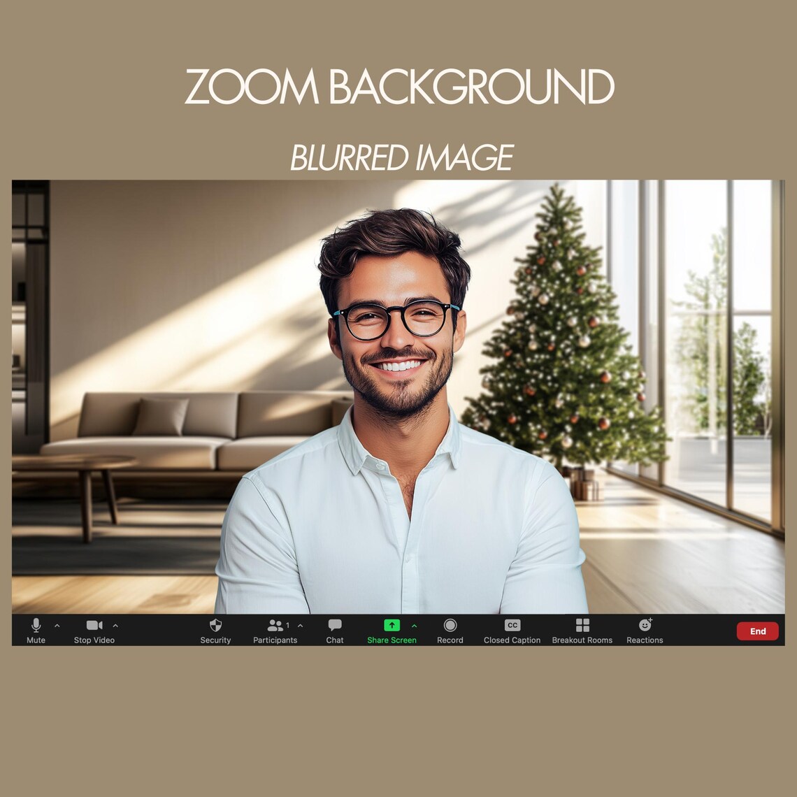 Minimalist Christmas Zoom Background Christmas Virtual Zoom Background ...