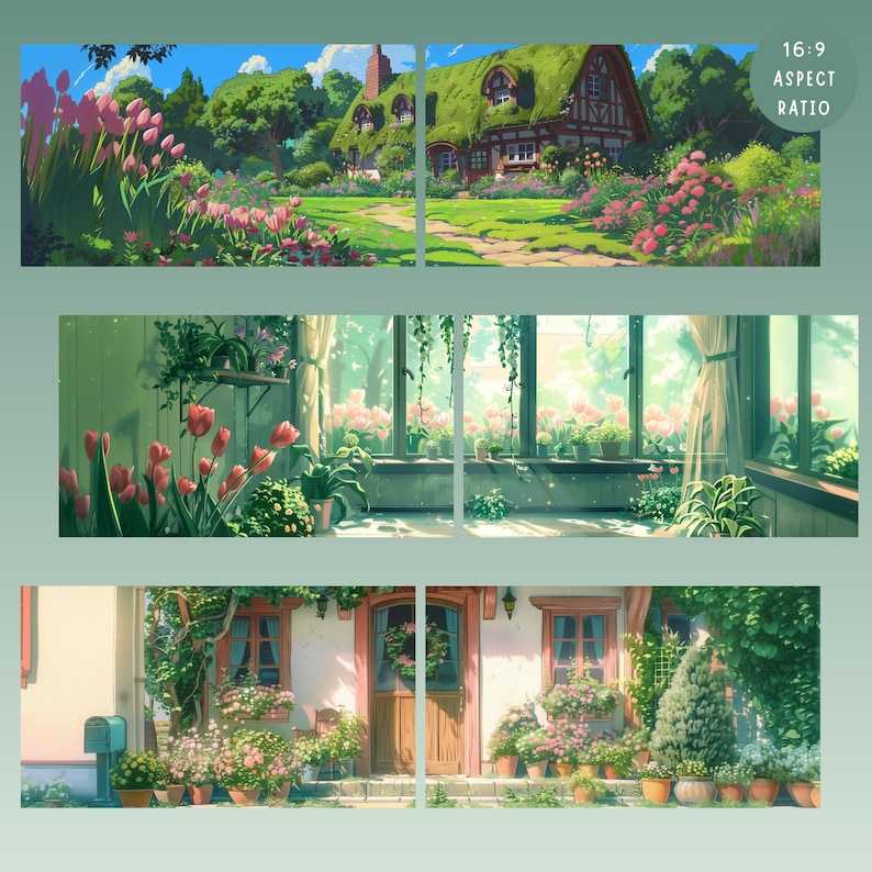 Cottagecore Dual Screen Desktop Wallpaper Mac Wallpaper Super Ultrawide ...