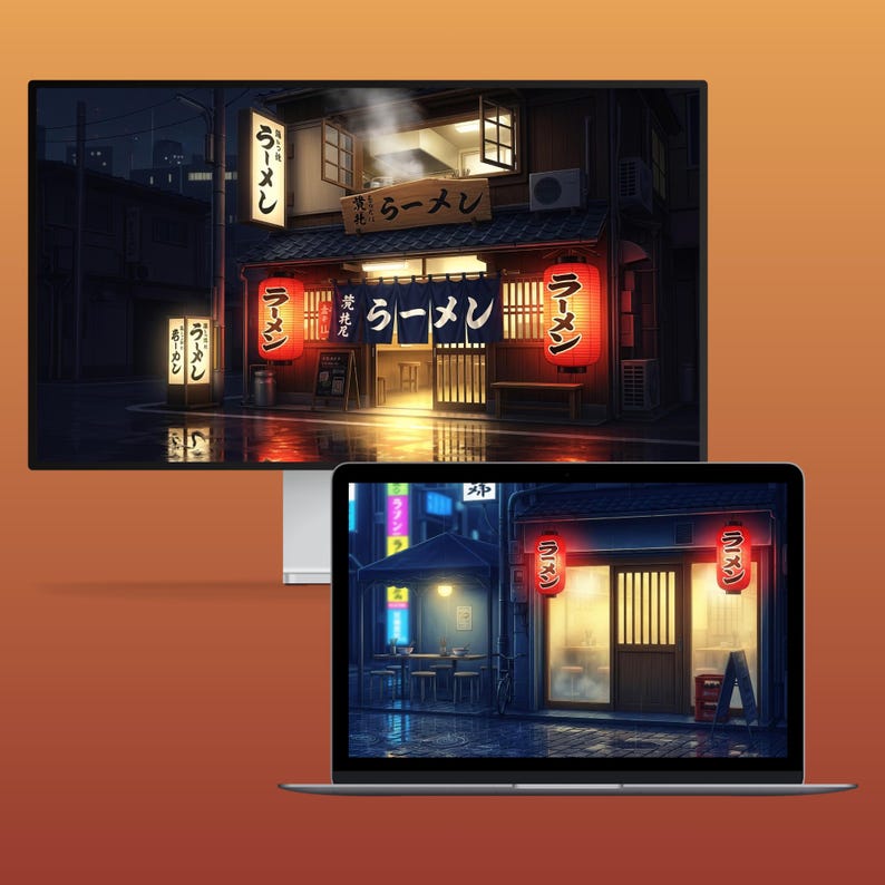 Cozy Ramen Nights Desktop Wallpaper Anime Mac Wallpaper Cozy Laptop ...