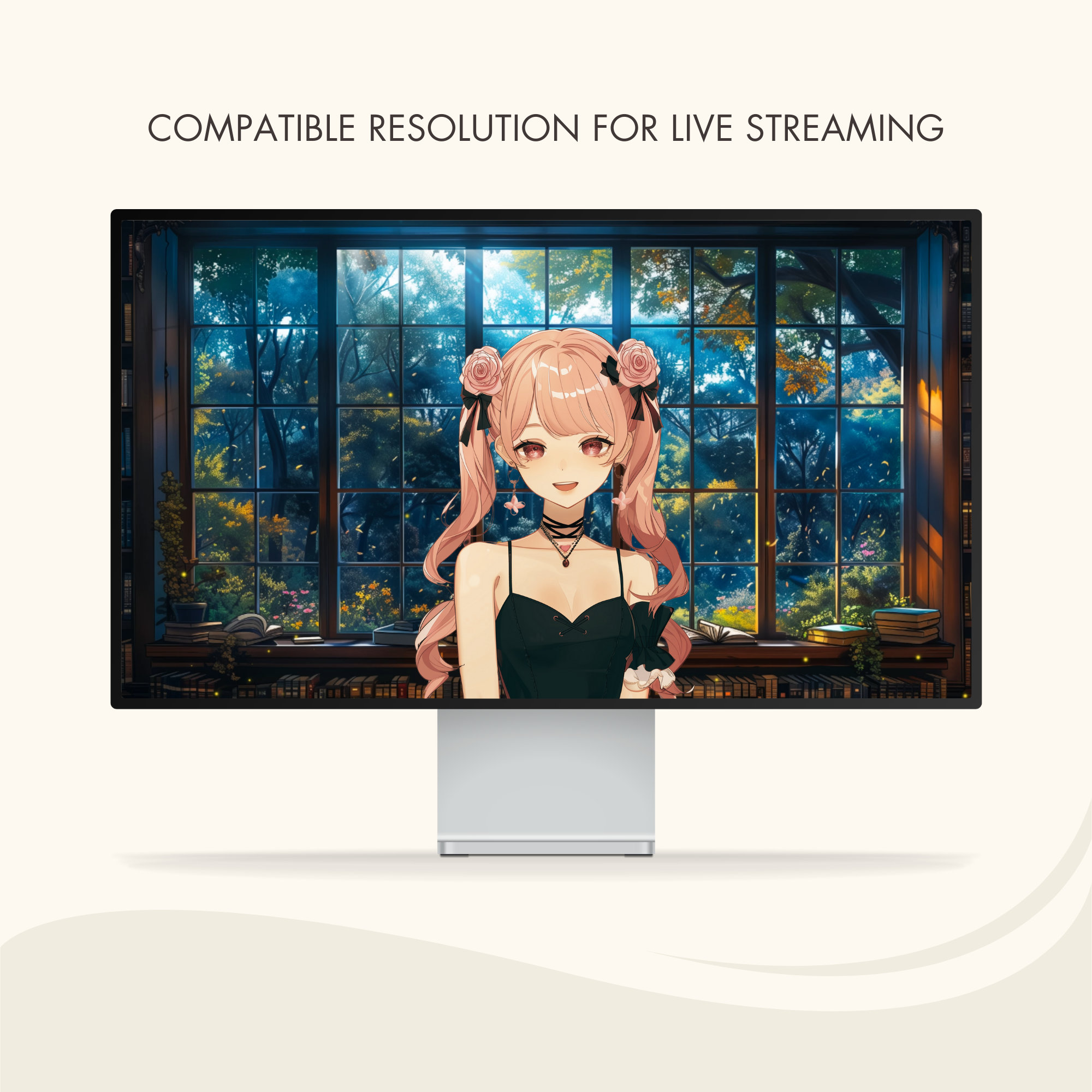 Vtuber Animated Background Dark Academia Library Vtuber Background ...