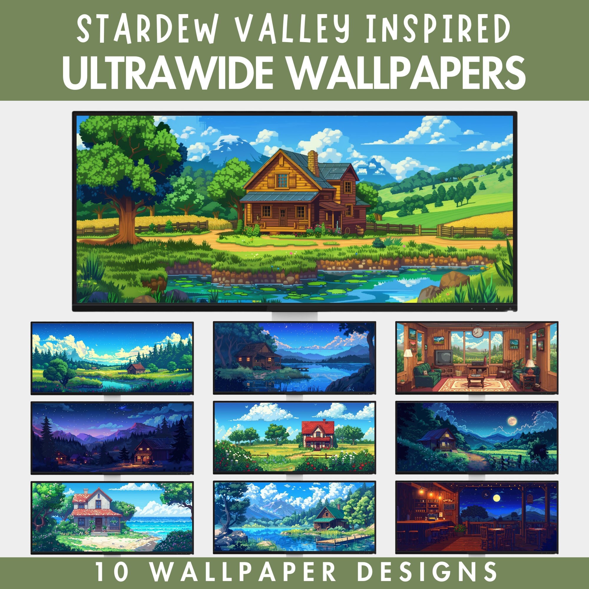 Stardew Valley Inspired Ultrawide Wallpaper Ultra Wide Wallpaper ...