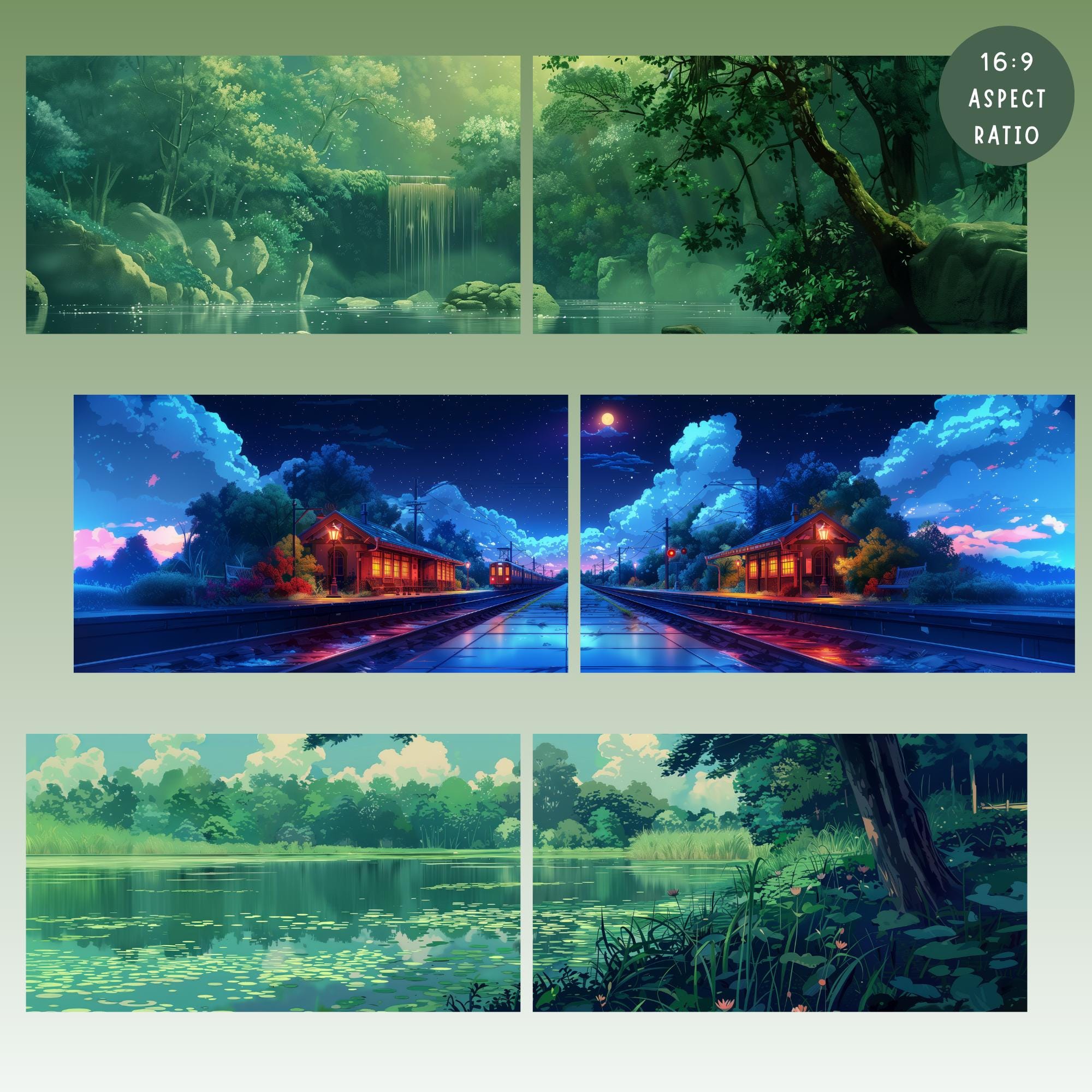 Ghibli Vibes Dual Screen Desktop Wallpaper Mac Wallpaper Super ...