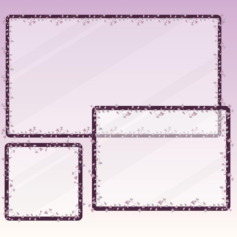 Simple Purple Vines Webcam Overlay Simple Webcam Border Twitch Webcam ...