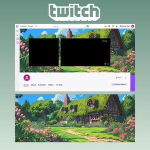 Cottagecore Twitch Banner Cozy Twitch Banner Lofi Ultrawide Wallpaper ...