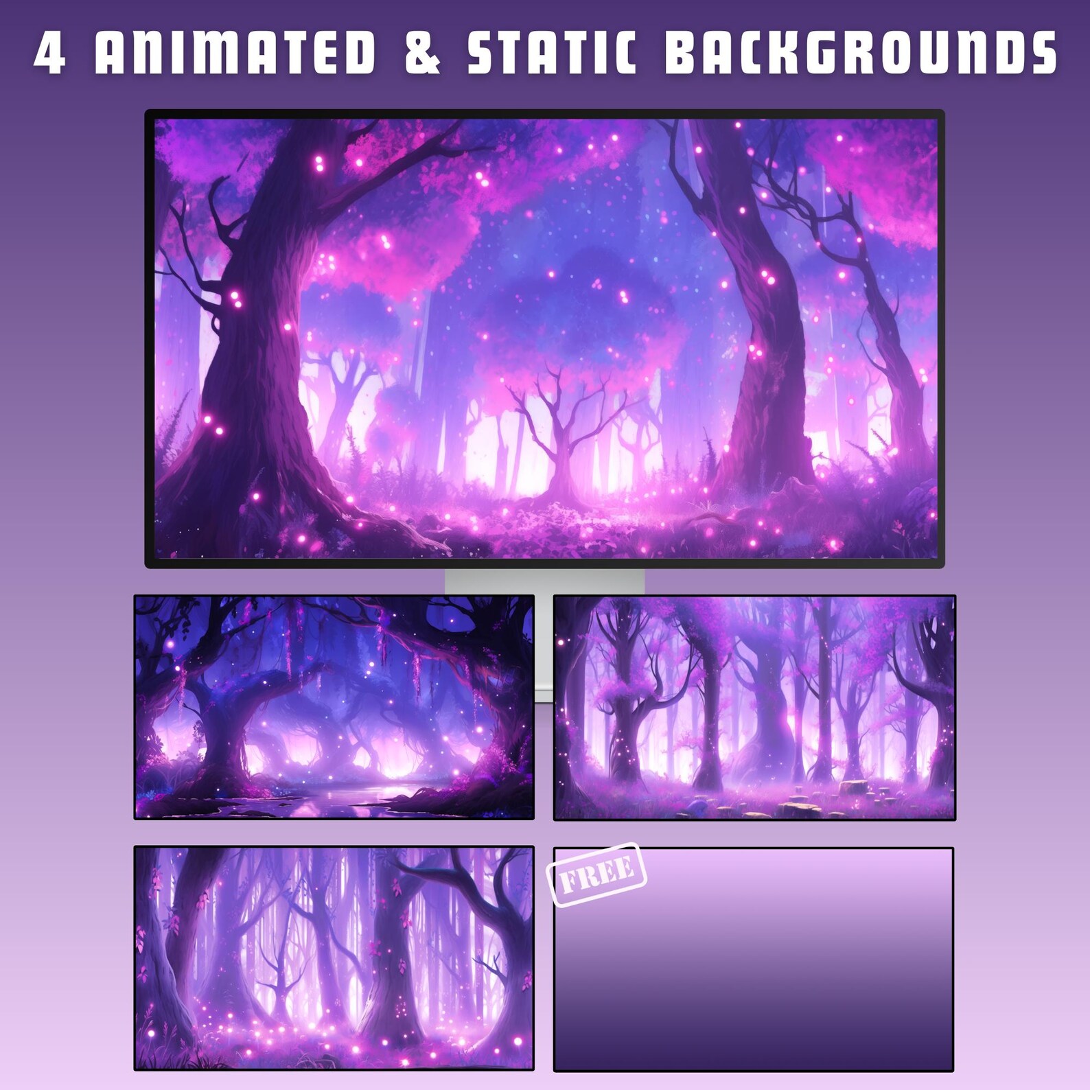 Purple Twitch Stream Package Animated Purple Twitch Overlay Twitch ...