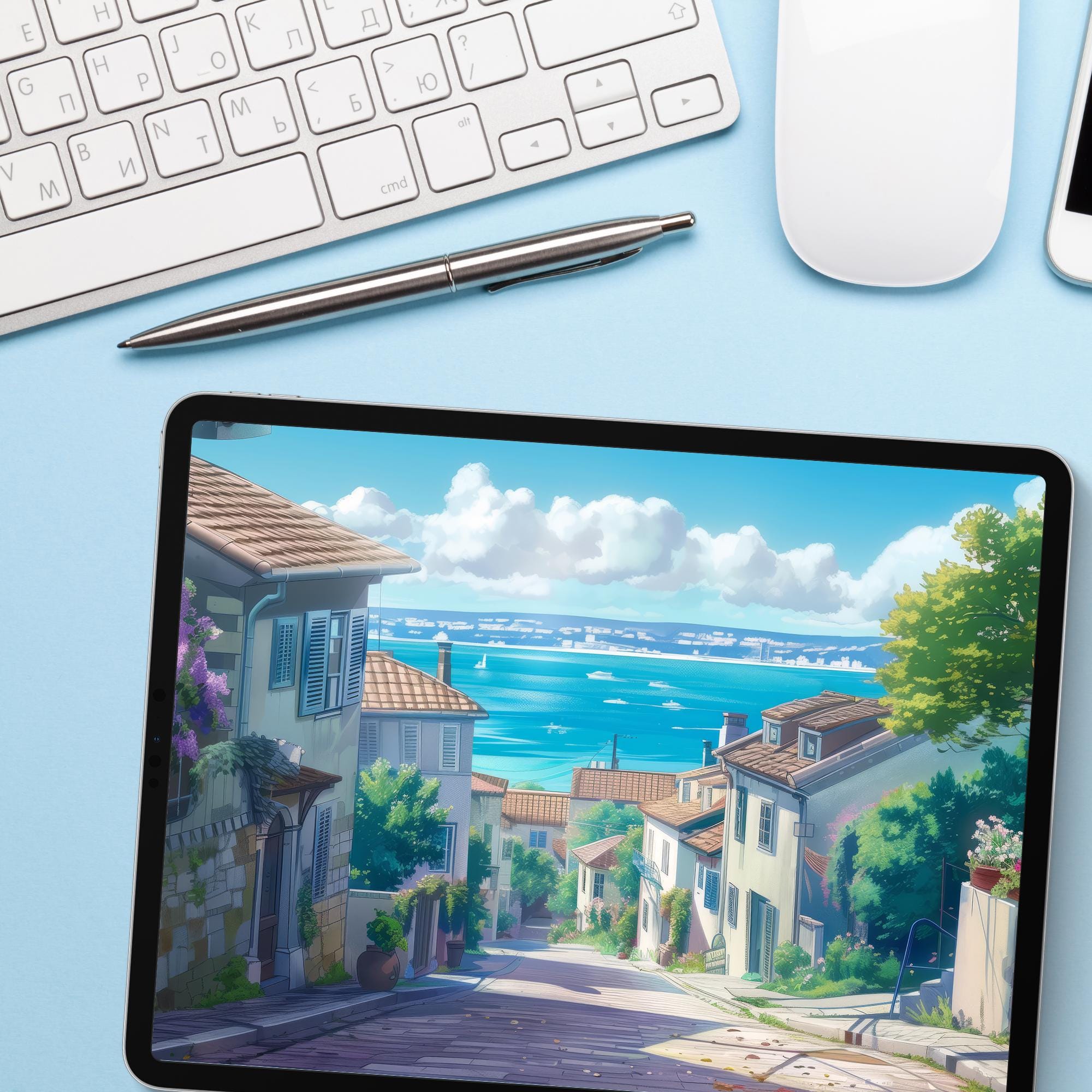 Ghibli Inspired Japanese Street iPad Wallpaper iPad Background Lofi ...