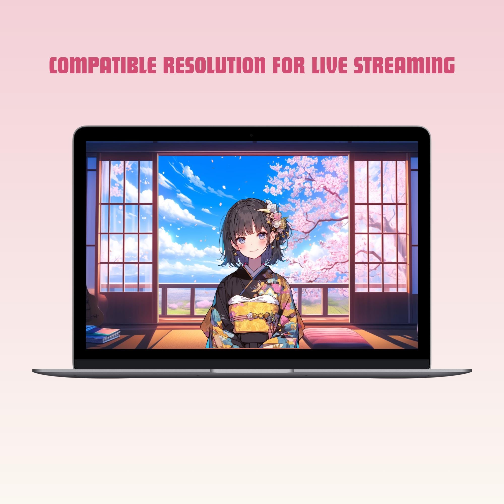 Vtuber Animated Background Cherry Blossoms Vtuber Background Pink Twitch Overlay Cute Vtuber ...