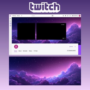 Twitch Banner Purple Night Sky Twitch Banner Purple Twitch Ultrawide ...