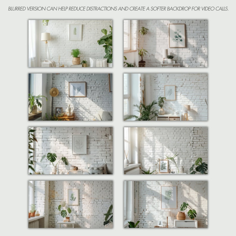 8 Zoom Background White Brick Wall Zoom Office Background Virtual Zoom ...