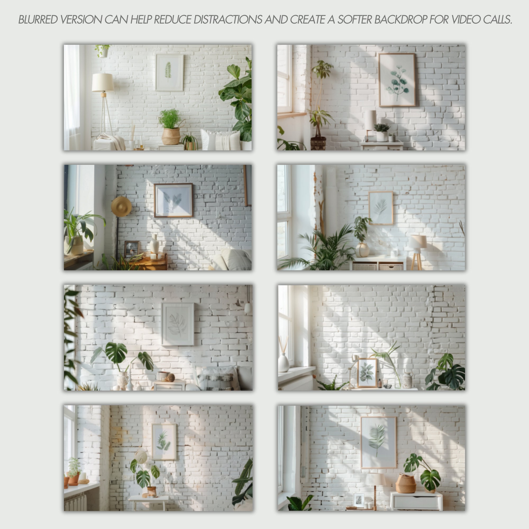 8 Zoom Background White Brick Wall Zoom Office Background Virtual Zoom ...