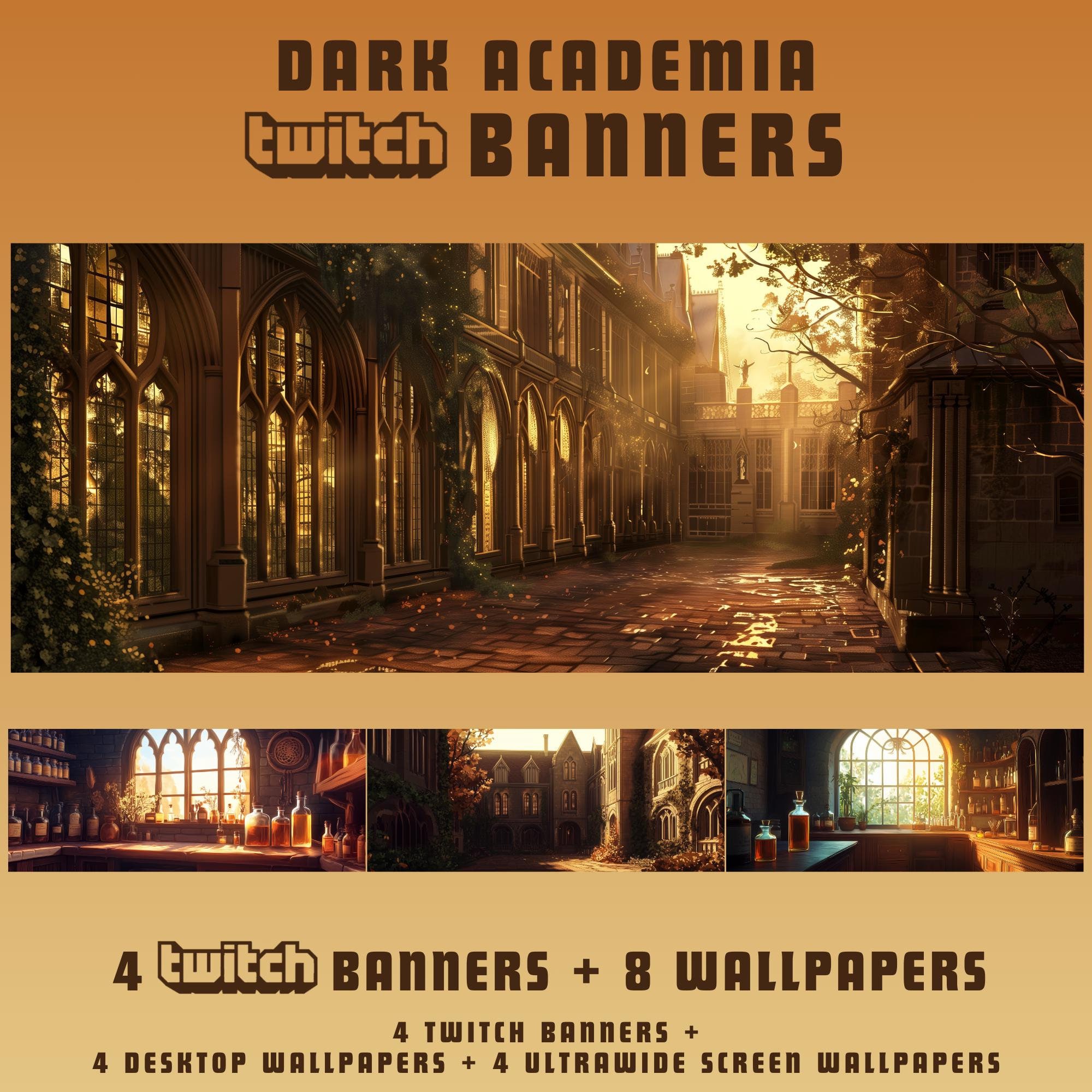 Dark Academia Twitch Banners Halloween Twitch Banner Anime Ultrawide ...