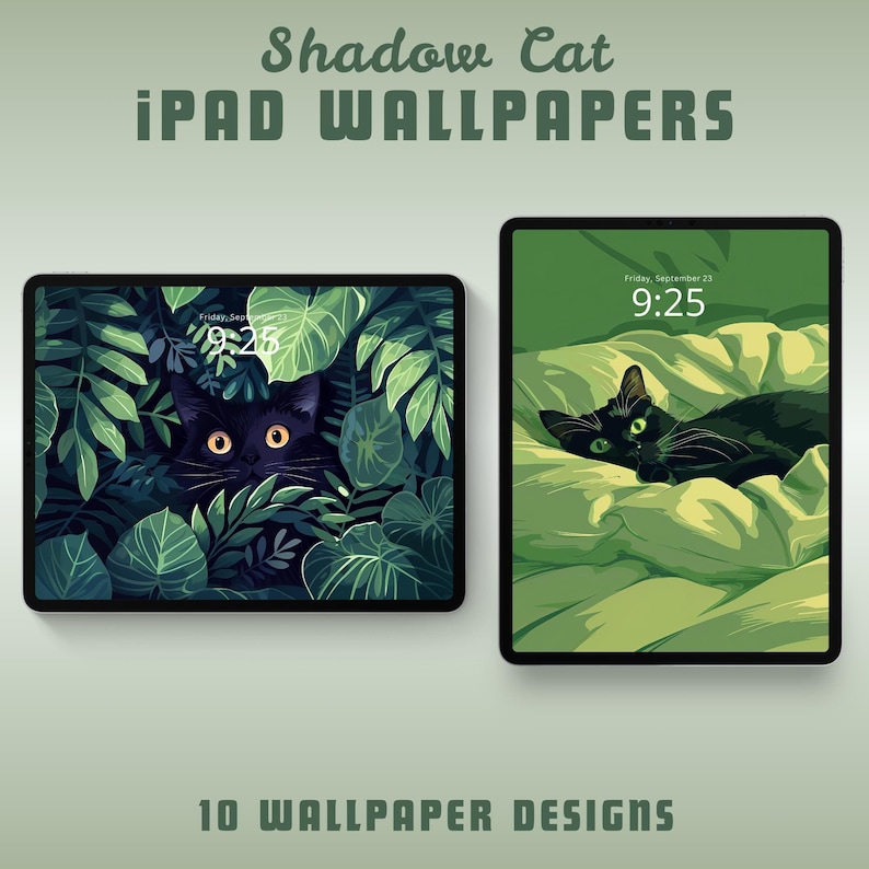 Black Cats iPad Wallpaper Lofi iPad Background Tablet Wallpaper Cat ...