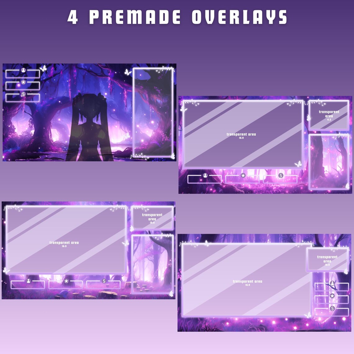 Purple Twitch Stream Package Animated Purple Twitch Overlay Twitch ...