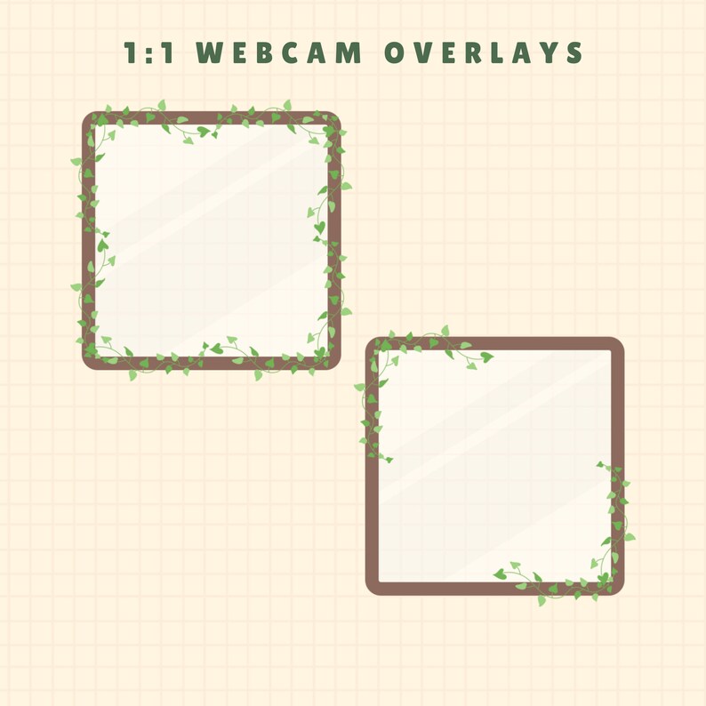 Simple Green Vines Webcam Overlay Simple Webcam Border Twitch Webcam ...