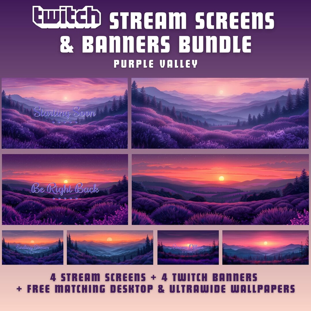 Stream Screens Twitch Banner Purple Valley Animated Screen Twitch ...